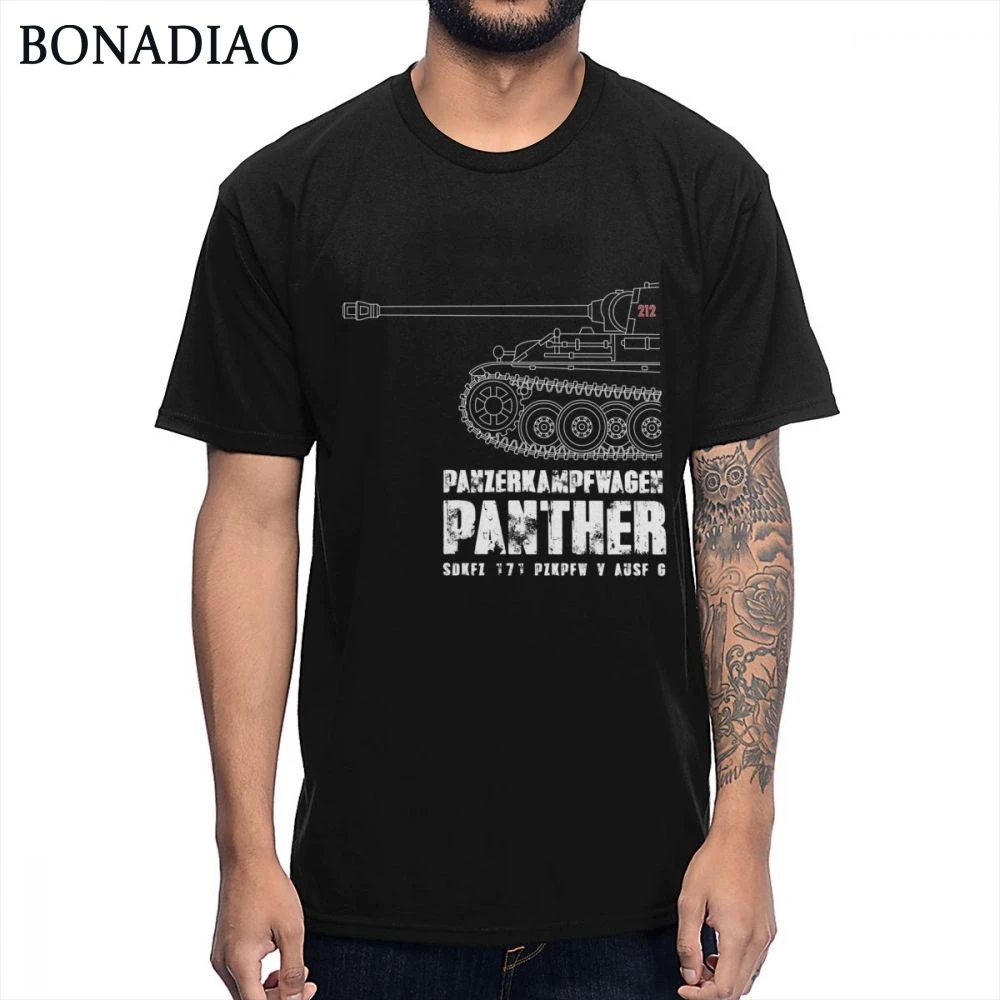 Novelty Panther Tank 212 T Shirt Male World War II German Army ...