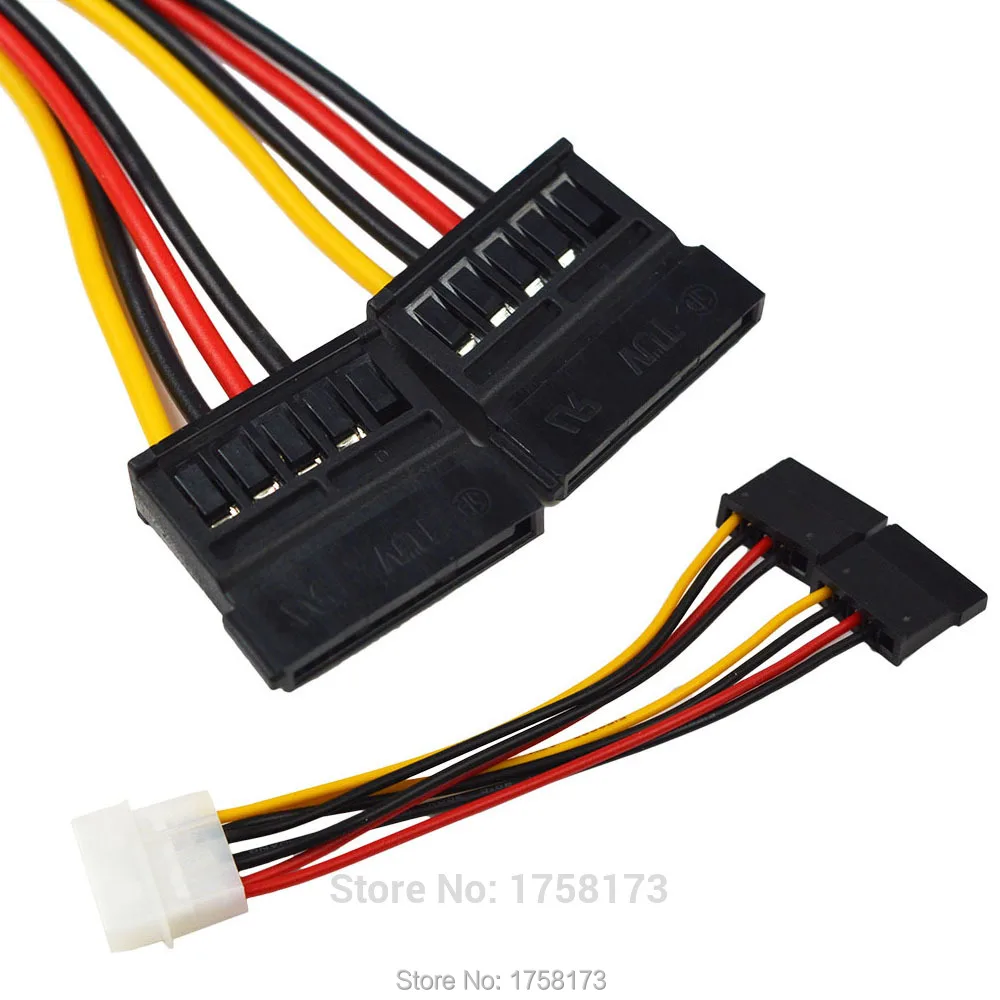 1Pcs 4 Pin SATA to 2 15 Pin IDE ATA Y splitter Converter Molex HDD ...
