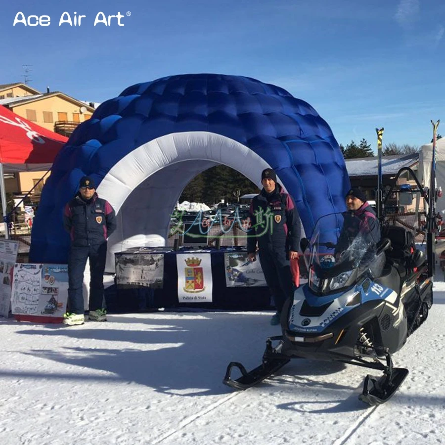 Customized blue white exhibition dome inflatable shelter trade show ...