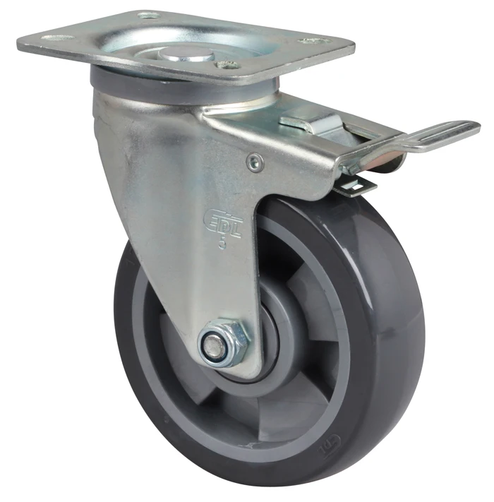1PC EDL Heavy Duty 5 Inch Casters Wheels 200Kg Polyurethane PU Wheels ...