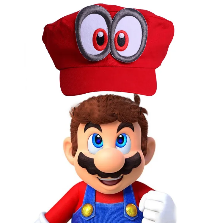 Game Super Mario Odyssey Red Hat Adult Kids Anime Cosplay Cap Mario Cap ...