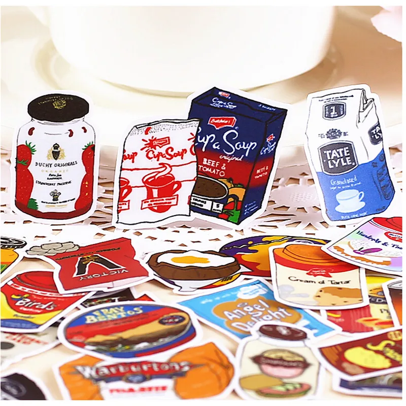 36pcs Creative Cute Self made Snack notes/food Scrapbooking Stickers ...