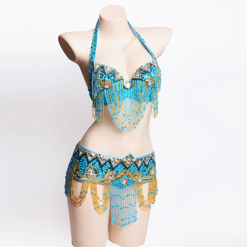 Womans Eastern Outfits Belly Dance Costume Set Female Sequins Belly