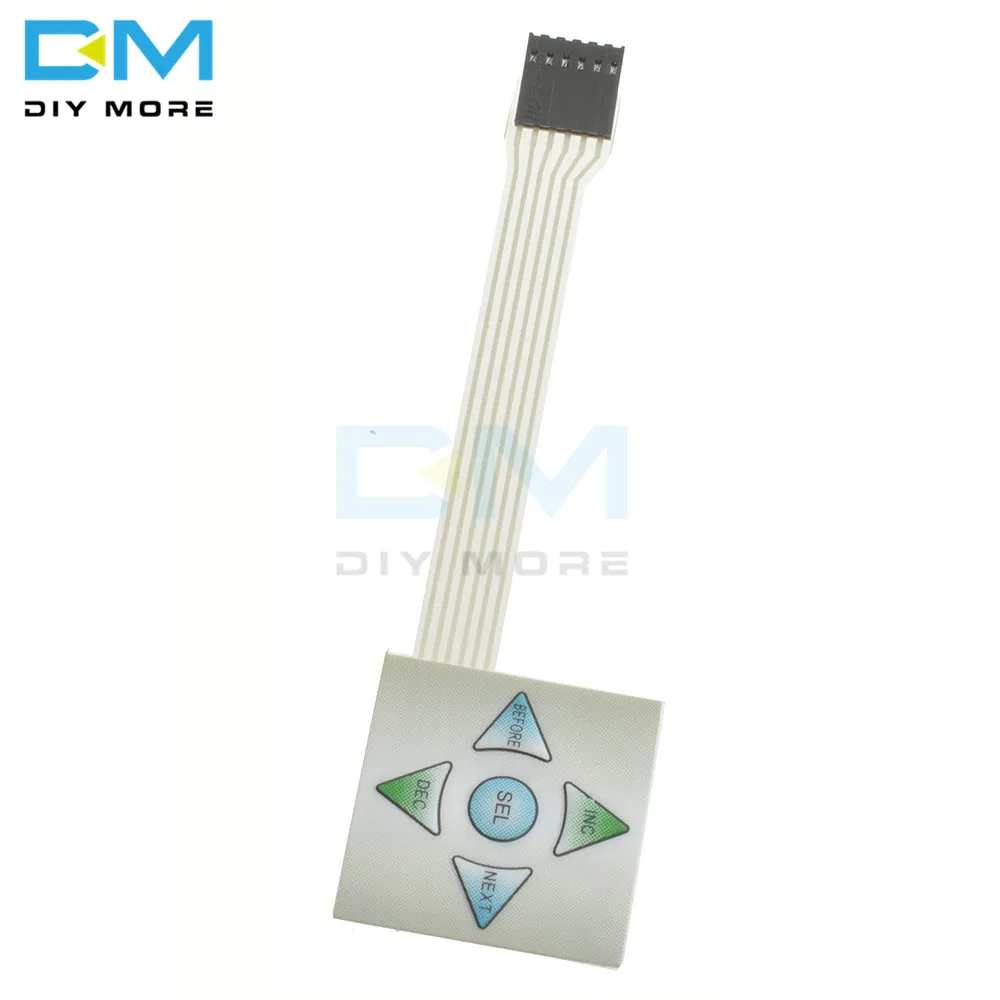 1x5 Matrix Array 5 Key Membrane Switch Keypad Keyboard 1*5 Keys 40*40m ...
