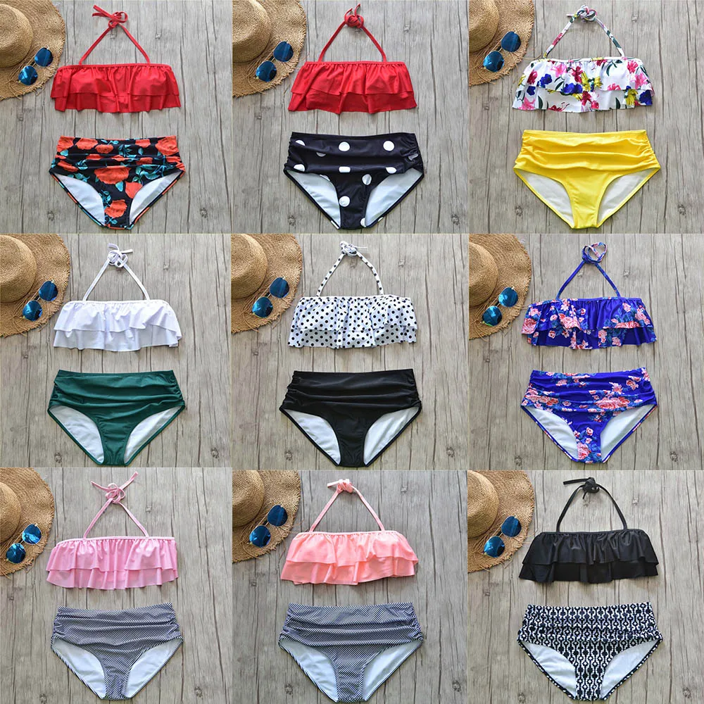 Red Ruffle Bikinis Biquini 2019 Plus Size Swimsuit Women Beach Wear ...