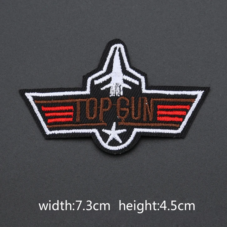 10 pcs/set 7.3*4.5CM Classic Movie Top Gun badge logo embroidered Iron ...