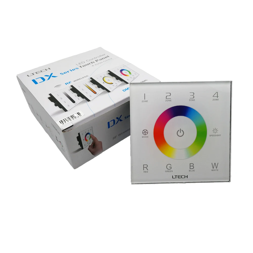 Ltech LED 2.4GHz RF Wireless and DMX512 RGBW Controller 110V 240V Glass ...