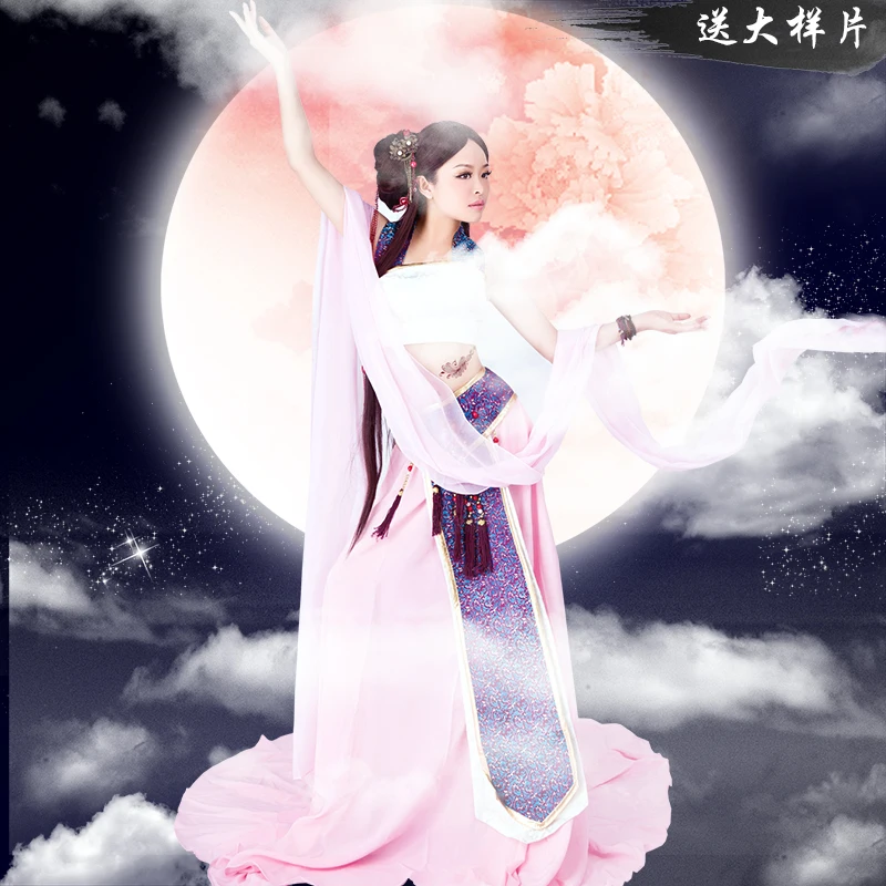 Yi Qiu Ge 여성용 중추절 무대 공연 의상, 둔황 페이티안 플라잉 페어리 의상, 테마 사진|performance ...