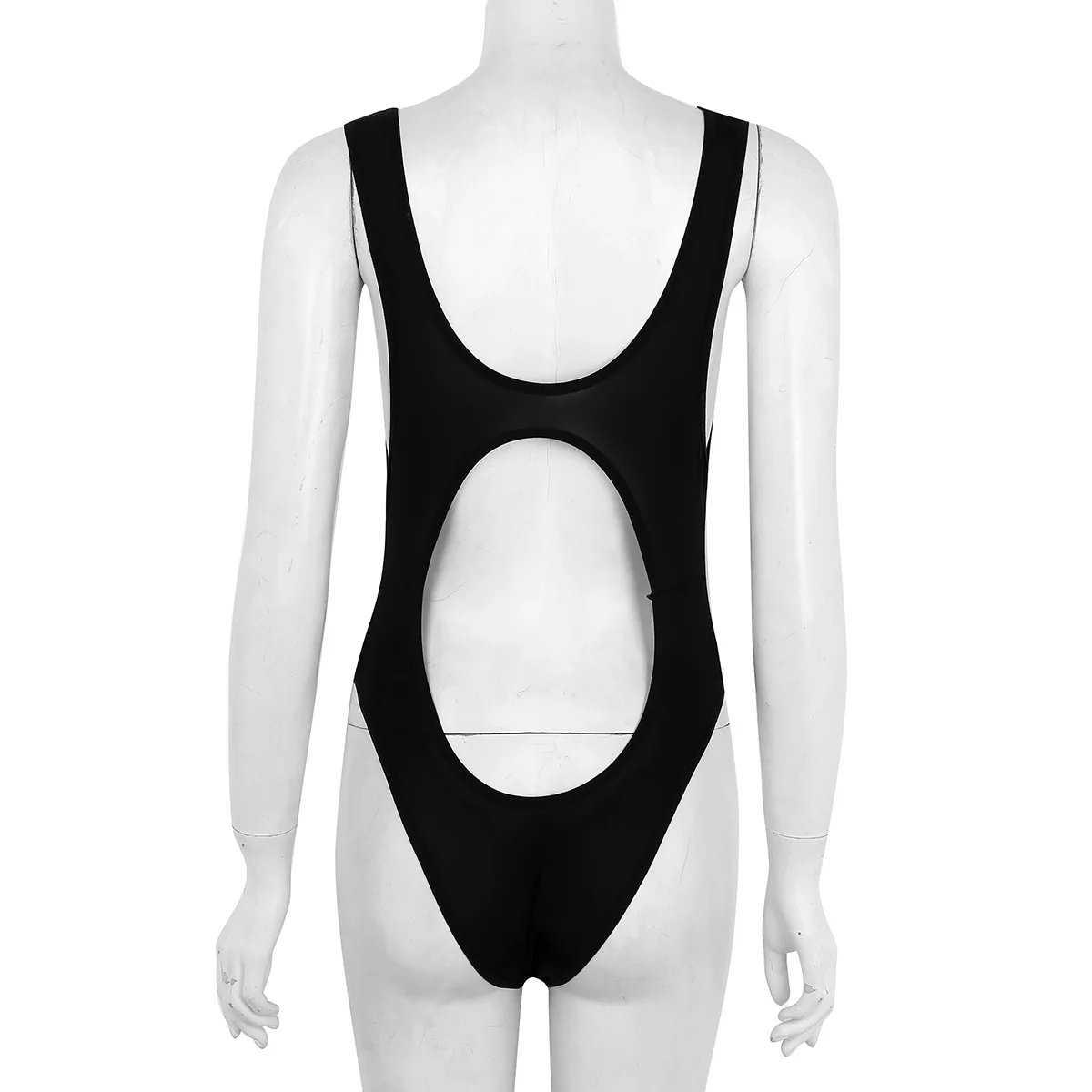 Women's Swimsuit One Piece Sleeveless Swimwear High Cut Out Swimming ...