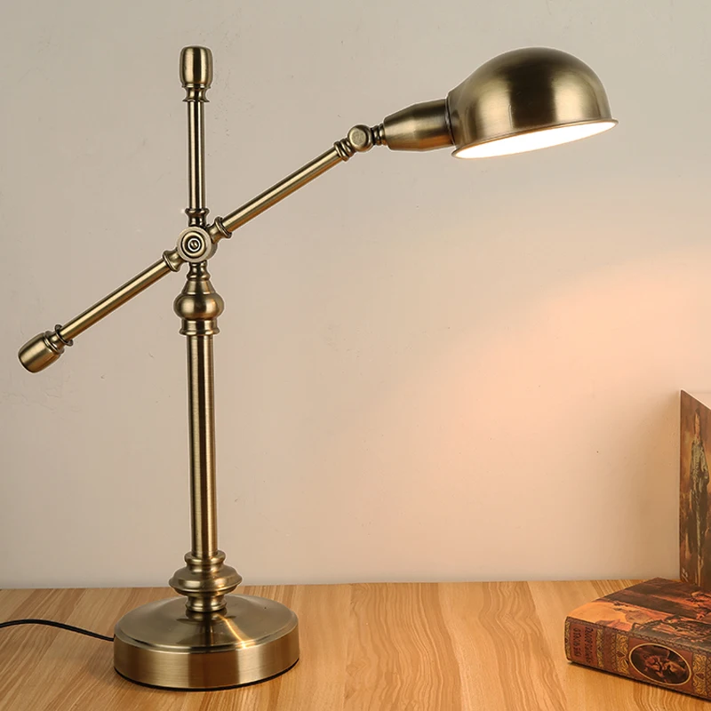 School Retro Decorative Table Lamps Primitive Desk Reading Lamp Library 