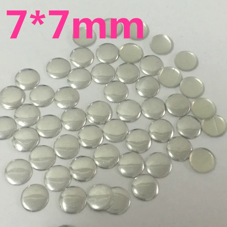 500pcs/lot 7*7mm Silver Round Metal Studs Iron on hotfix Metalic ...