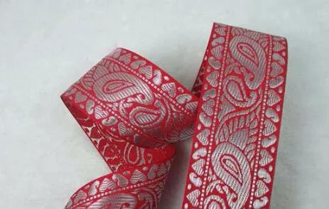 Traditional-Lucky-Chinese-Red-Ruyi-Flowers-Embroidery-Jacquard-Ribbon ...