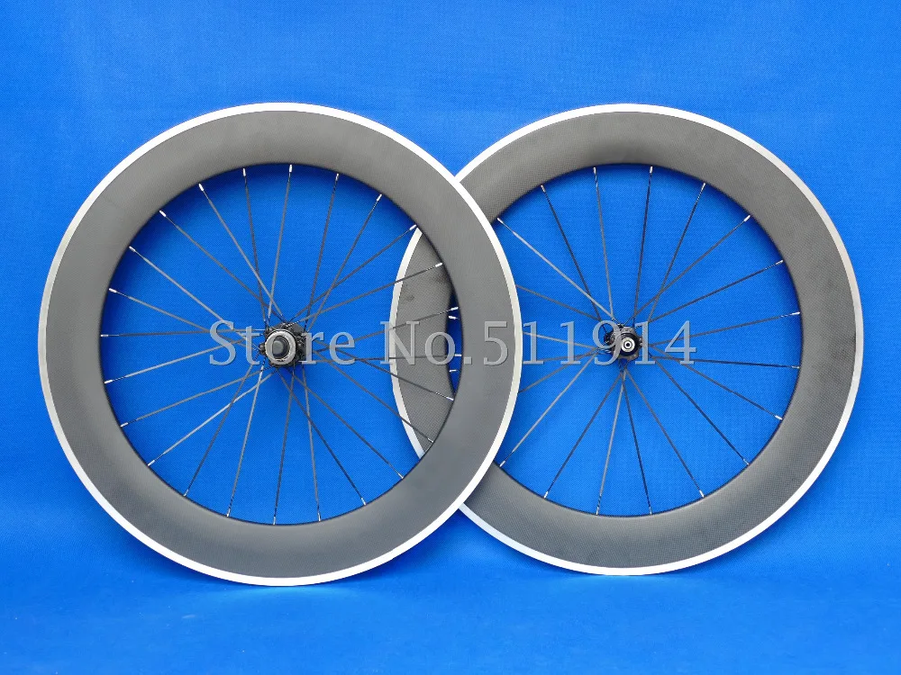 Toray Carbon Fiber Glossy Matt Clincher Wheelset 80mm Road Bike ...