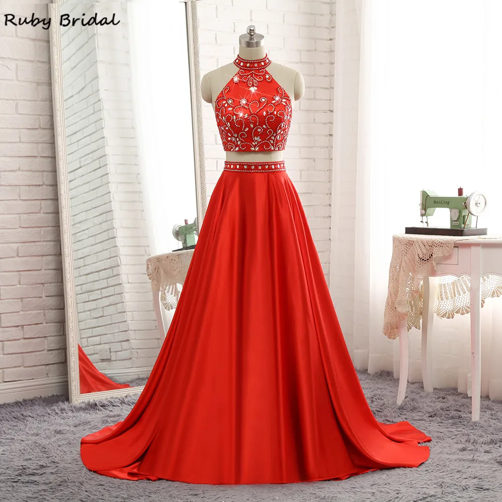 Aliexpress.com : Buy Ruby Bridal 2017 Luxury Long A line Red Evening ...