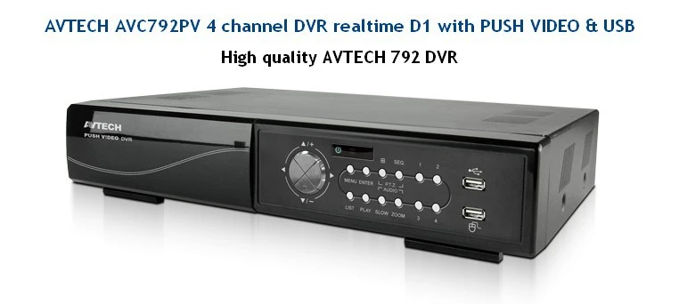 AVTECH AVC792HA 4 channel DVR realtime D1 with PUSH VIDEO & USB View By Smartphone|controlled ...