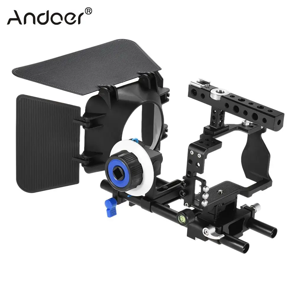 Andoer Professional Video Camera Cage Rig Kit Film Making System w ...
