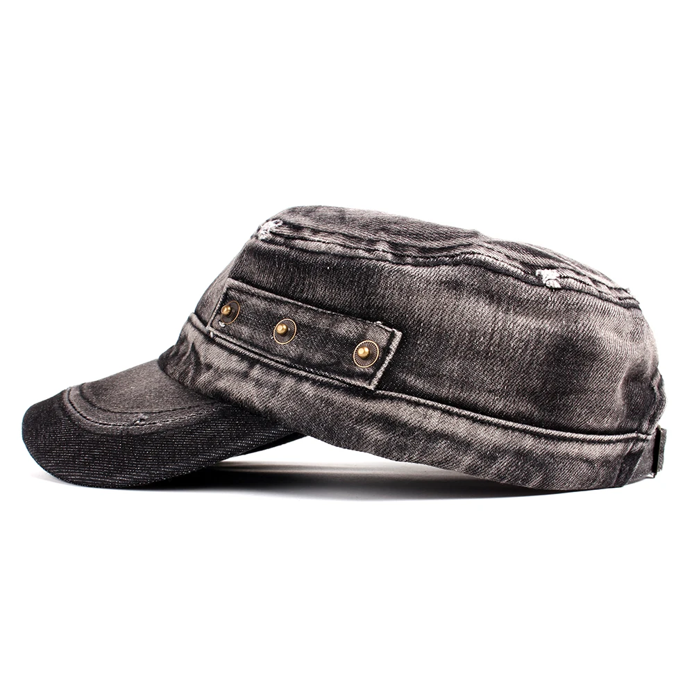 Difanni Casual Cadet Baseball Cap Adjustable Washed Denim Cotton Hat ...
