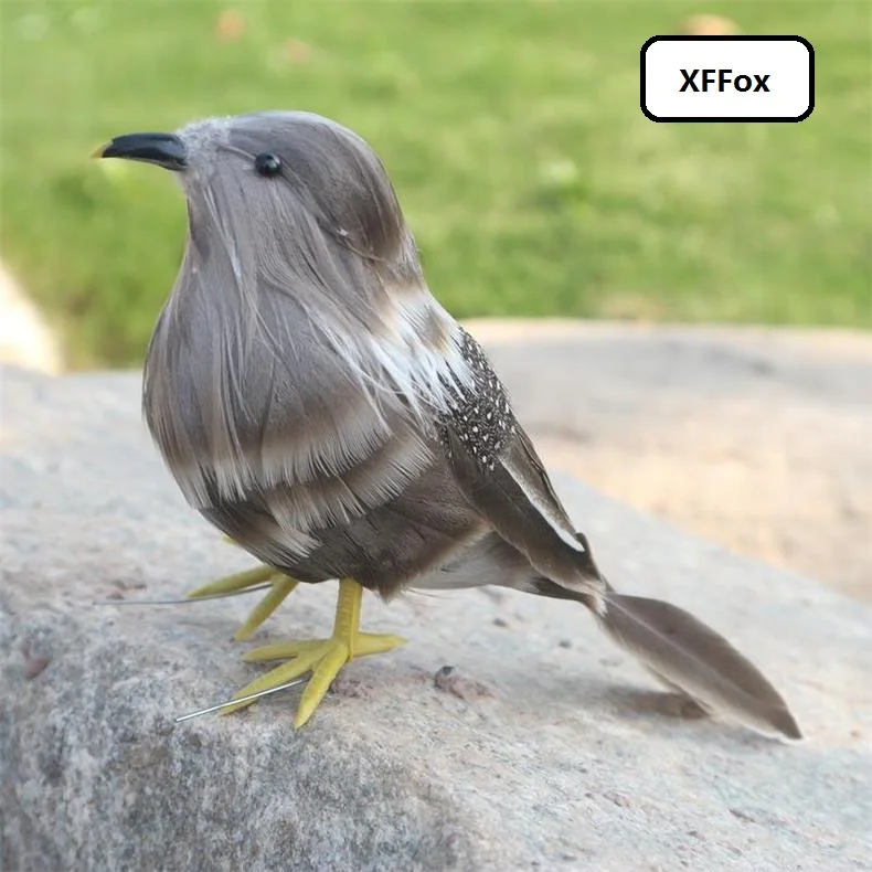 Cute Simulation Gray Fat Bird Model Foam&furs Real Life Small Bird Doll ...