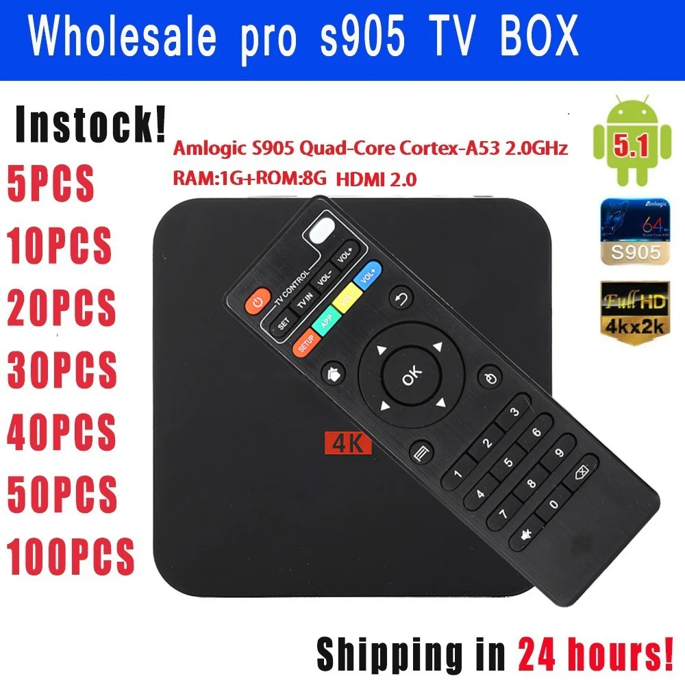 10PCS kodi tv boxes android 6.0 PRO Amlogic S905X Quad core 64 bit 1G ...
