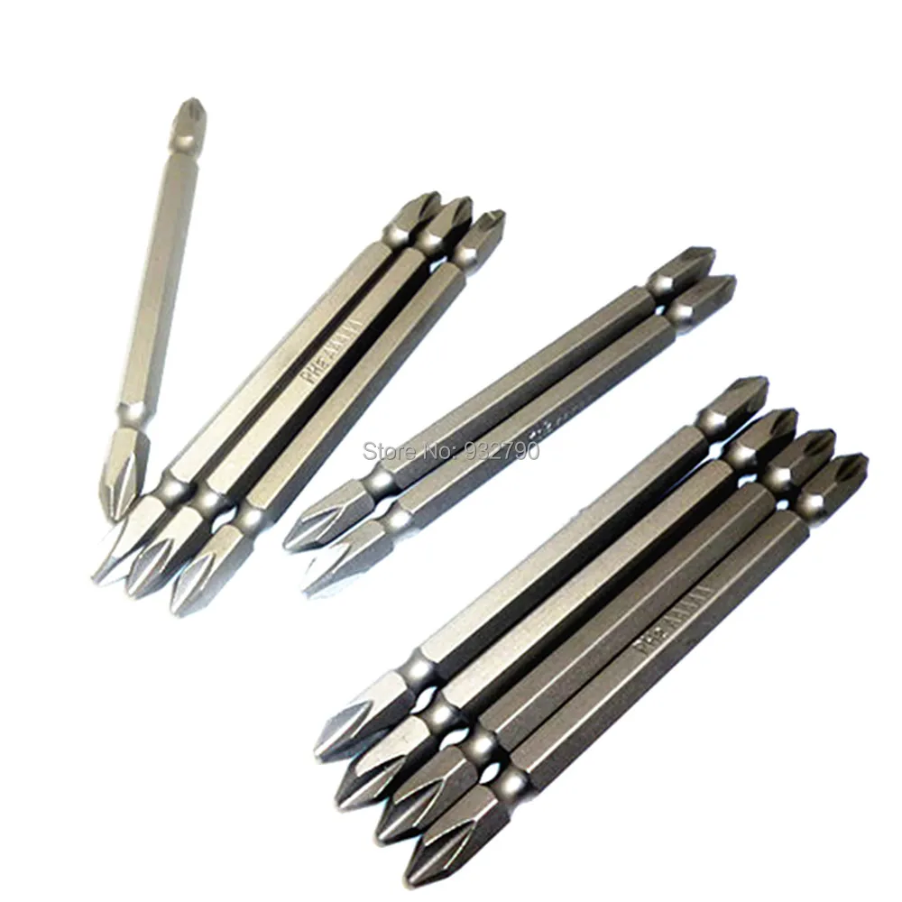 10pc Phillips Double Ended #2 No.2 100mm Screwdriver Bit Magnetic Tip ...