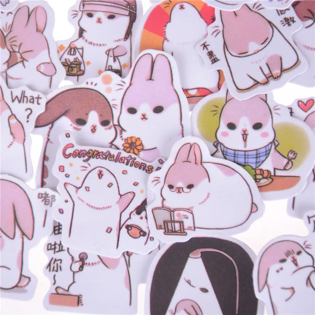 40 Pcs/Lot Kawaii Chubby Rabbit Series Pet Sticker Pack Deco Packing ...