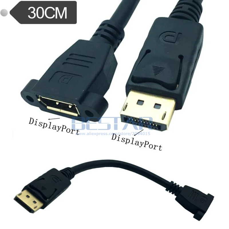 0.3m Gold DisplayPort DP Male Up & Down & Left & Right 90 Degree Angle ...