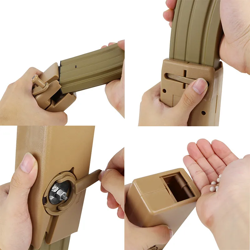 Outdoor Airsoft Paintball 1000 Rounds Plastic BB Speed Loader M4 Hand ...