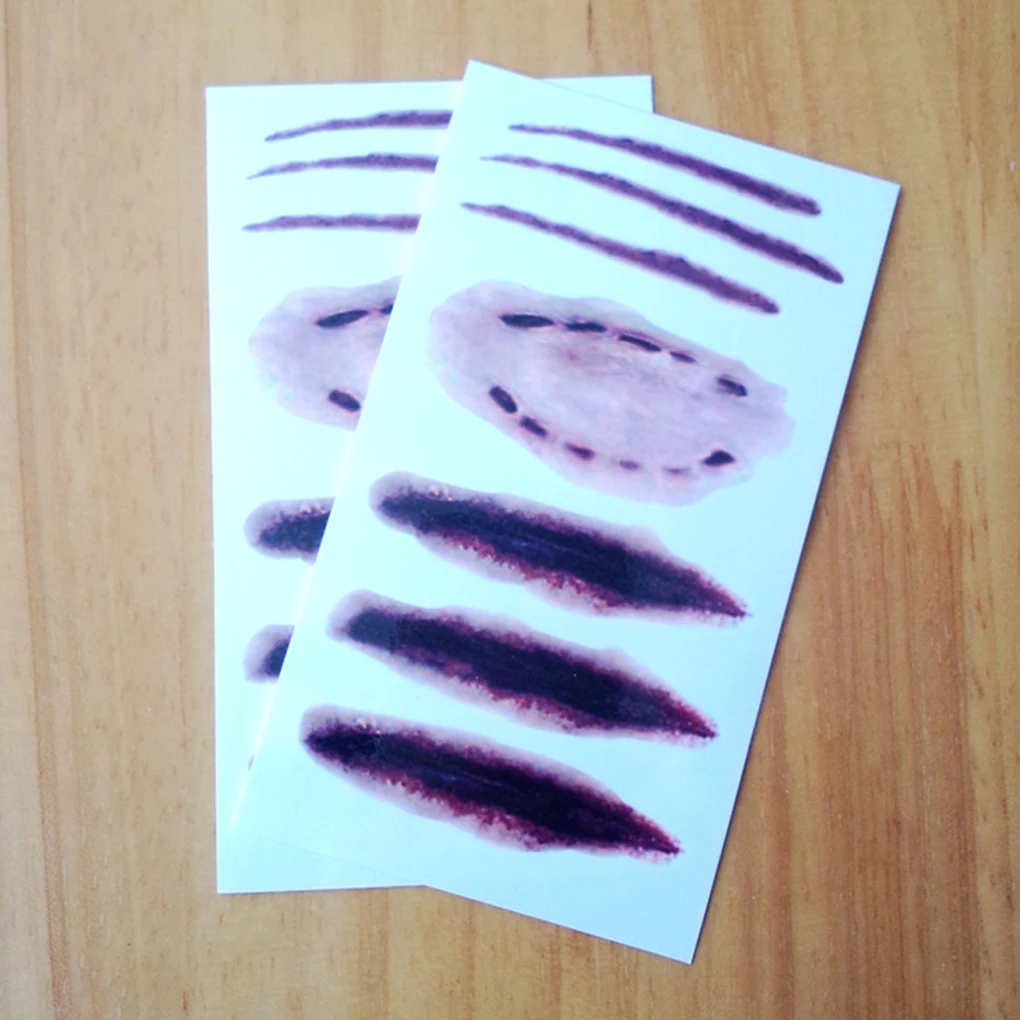 18 Sheets Halloween Terror Wound Realistic Blood Injury Scar Fake ...