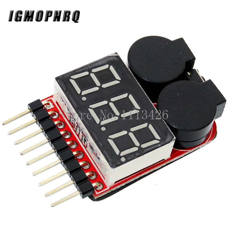 10pcs 1 8S LED Low Voltage Buzzer Alarm Lipo Voltage Indicator Checker ...