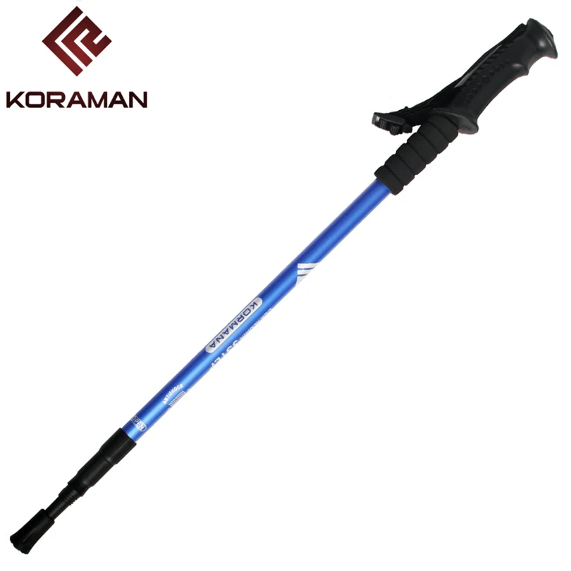 KORAMAN Straight Grip Anti Shock ski Walking Stick Telescopic Trekking ...