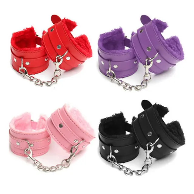 1 Pair Sex Game Handcuffs For Sex 4 Color Pu Leather Adjusted Sex Toys For Adult Slave Restraint