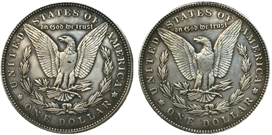 Two Face Coins Morgan Dollar D/D Two Tailed Coin Silver Plated Double ...