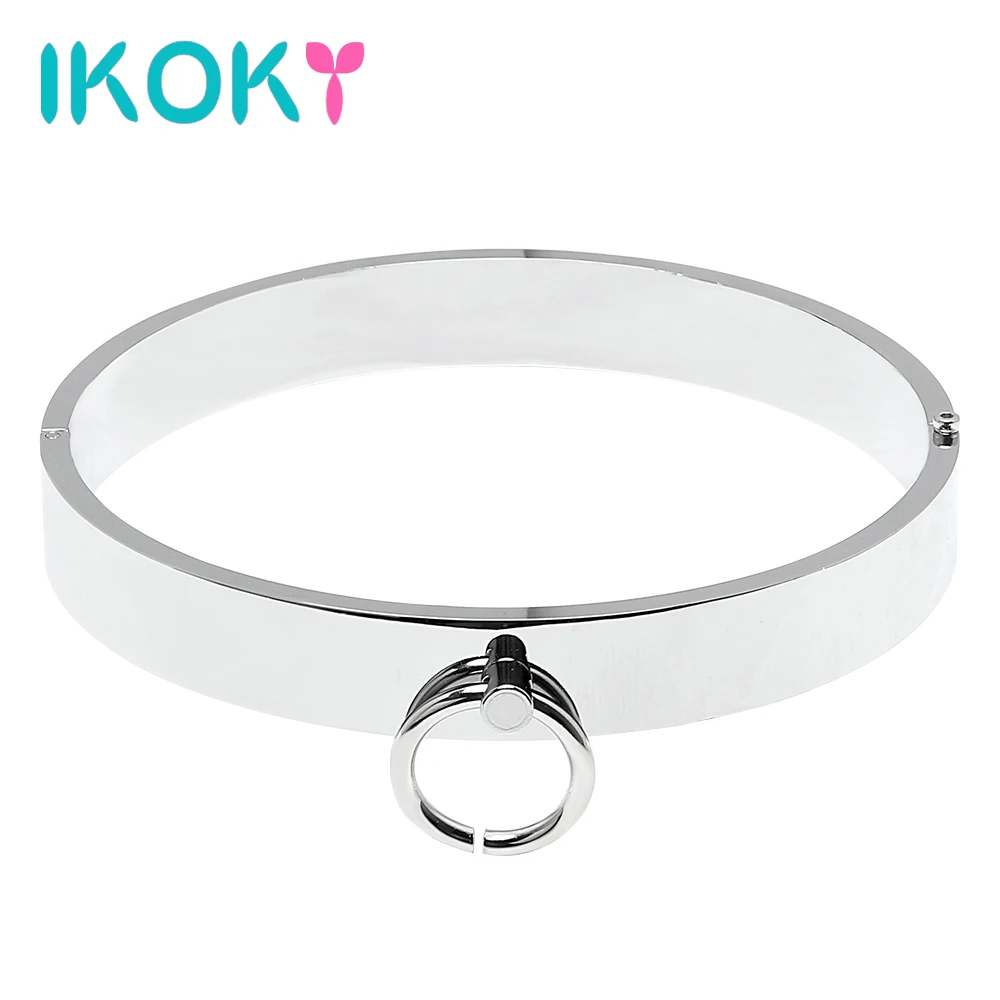 Ikoky Sex Neck Collar Sm Bondage Slave Restraints For Men Sex Toys For Couples Fetish Stainless