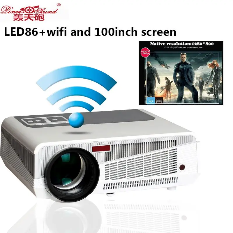 Original Poner Saund Projector Portable LED LCD Home Theater USB/SD/AV ...