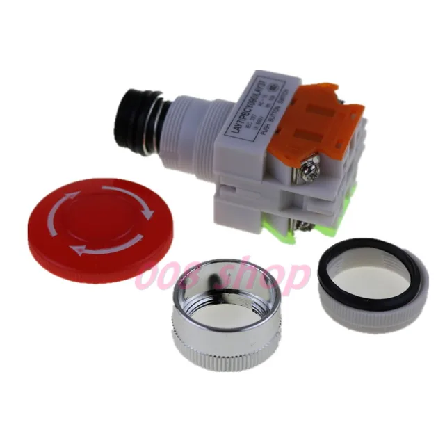 1NO 1NC DPST E-stop Push Button 660V RuoFeng 22mm Emergency Stop Push Button Switch - Red ...
