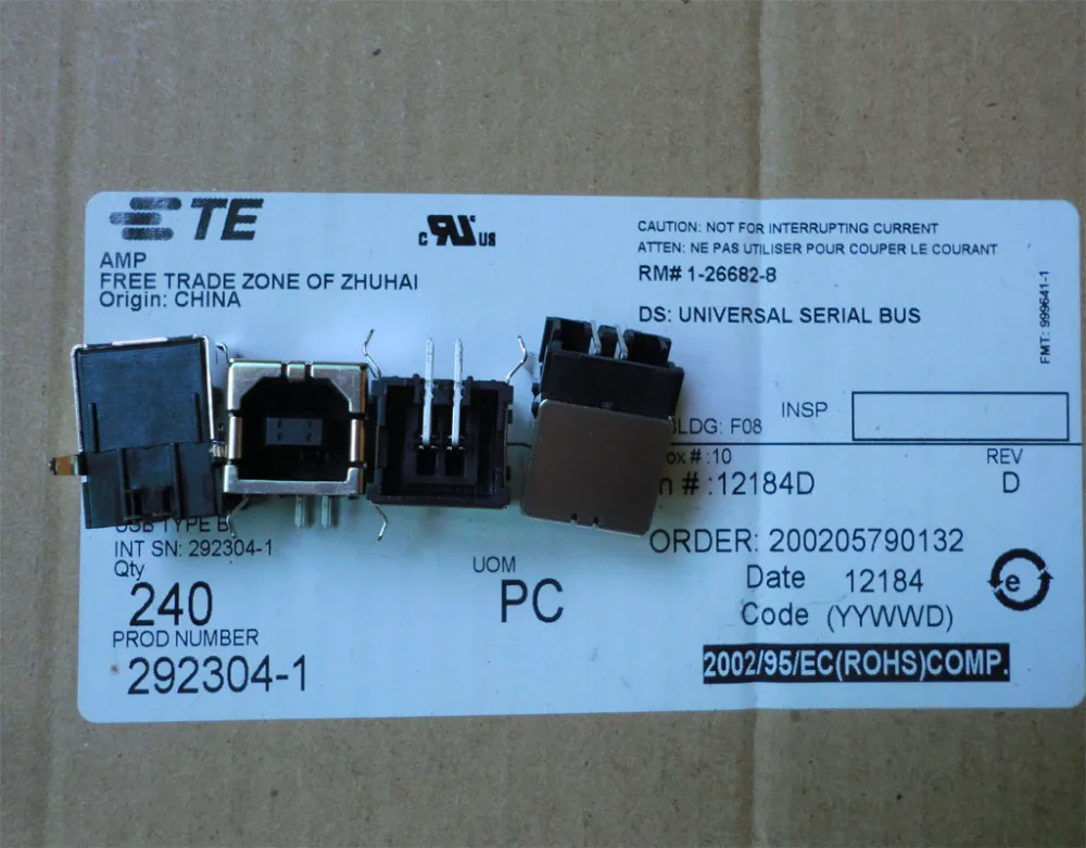 292304-1 Conn USB 2,0 tipo B RCP 4 POS 2,5mm