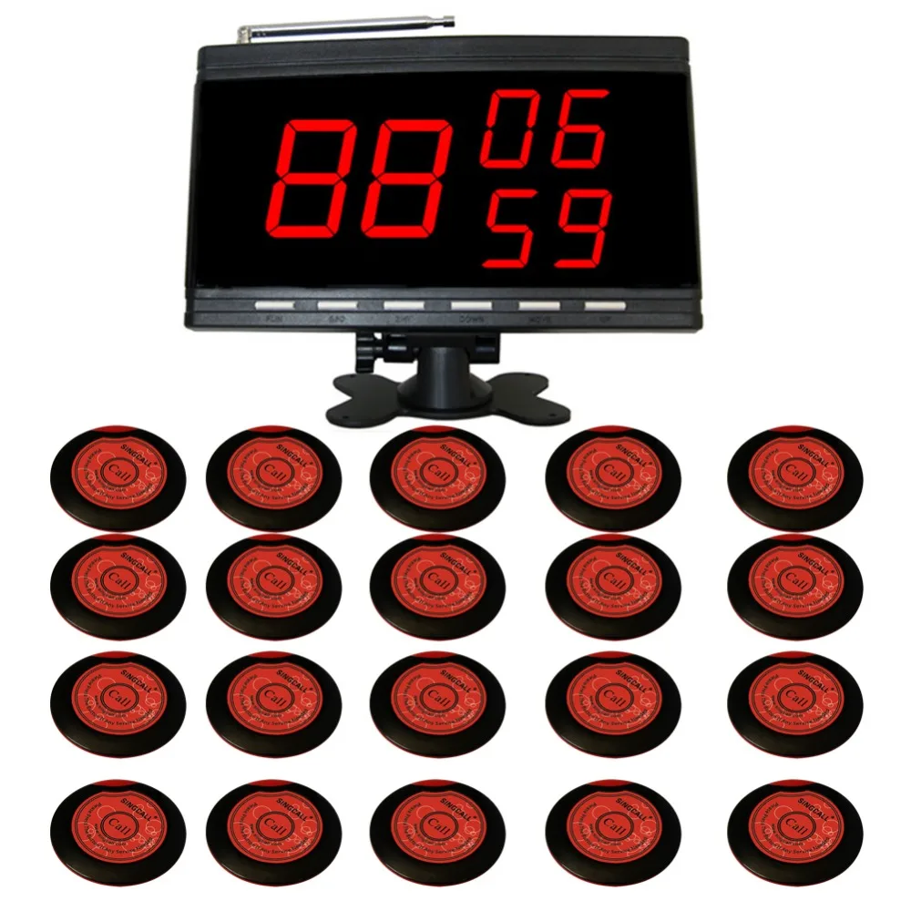 SINGCALL-Wireless-Calling-System-20pcs-Red-Pagers-APE700-and-1pc-Black ...
