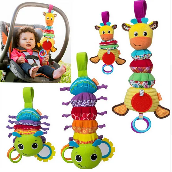 Infantino Twist Caterpillars Sound Hanging Baby Rattles with Teethers ...