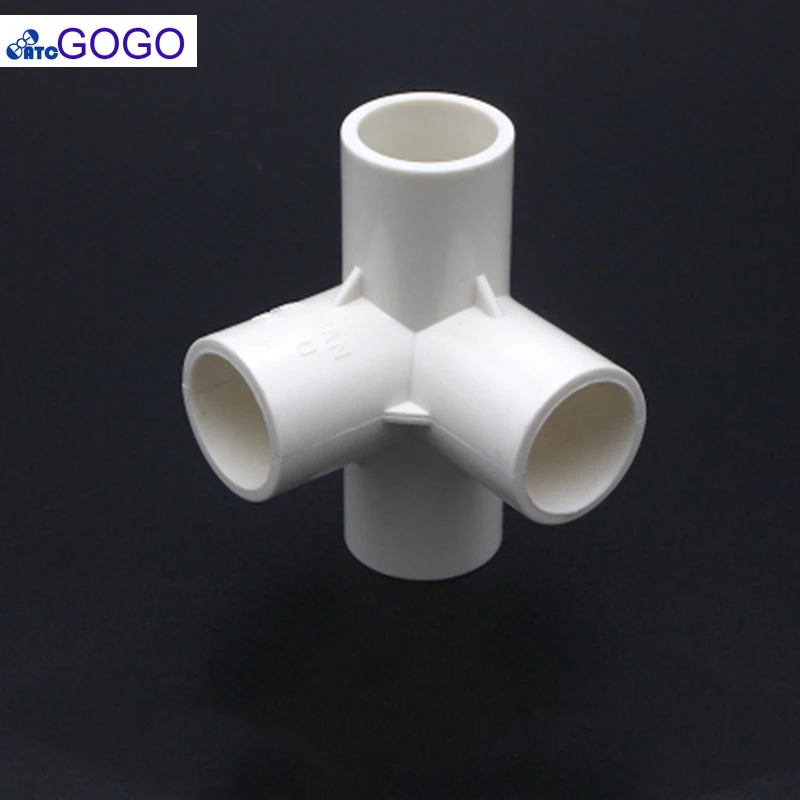 5Pcs tridimensio Joint PVC Water Tube Fitting Pipe Connector four way ...