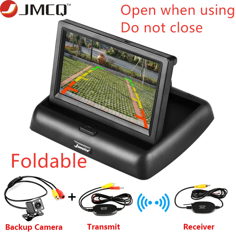 4.3 Inch Wireless TFT LCD Car Monitor Foldable Monitor Display Reverse ...