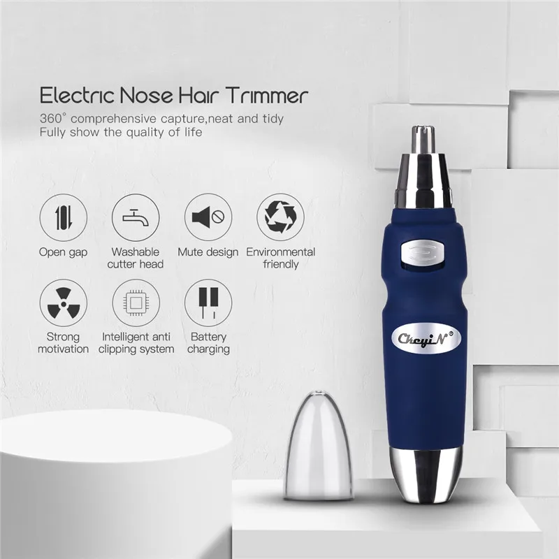 Nose Hair Trimmer Nasal Wool Implement Rotary Cutting System Dual Edge Stainless Cutter Blade