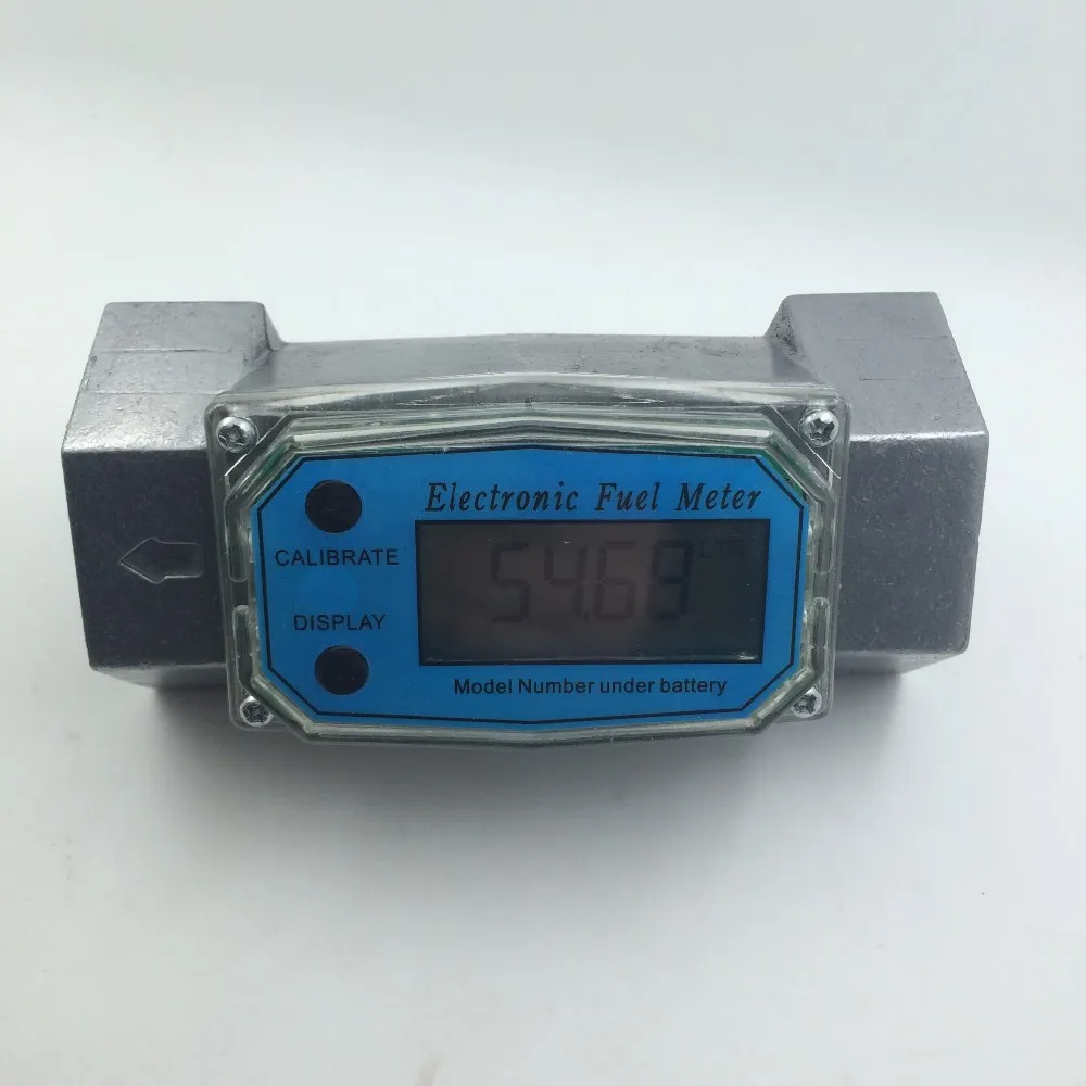 1 5 Inch Turbine Digital Diesel Fuel Flow Meter NPT 10 200 L GAL PT QT