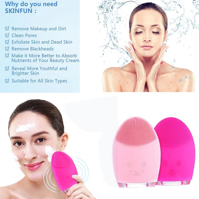 Prettysee Electric Massage Facial Cleaning Brush Washing Machine ...