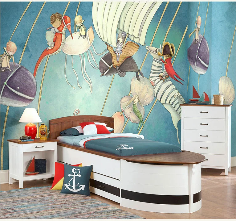 Cartoon The Little Prince Wallpaper Mural 3d Wall Photo Mural For Kids ...