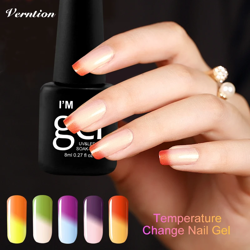 Verntion Gel Lucky semi permanent Temperature Changing Gel Nail Polish ...