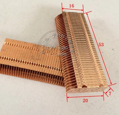 53*20*7mm Copper Heat Dissipation Fin Thermal Conductivity Brass Fin ...