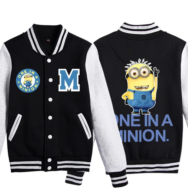 Long Sleeve Minions Letter M Wine Grey Couple Baseball Jacket|jacket ...
