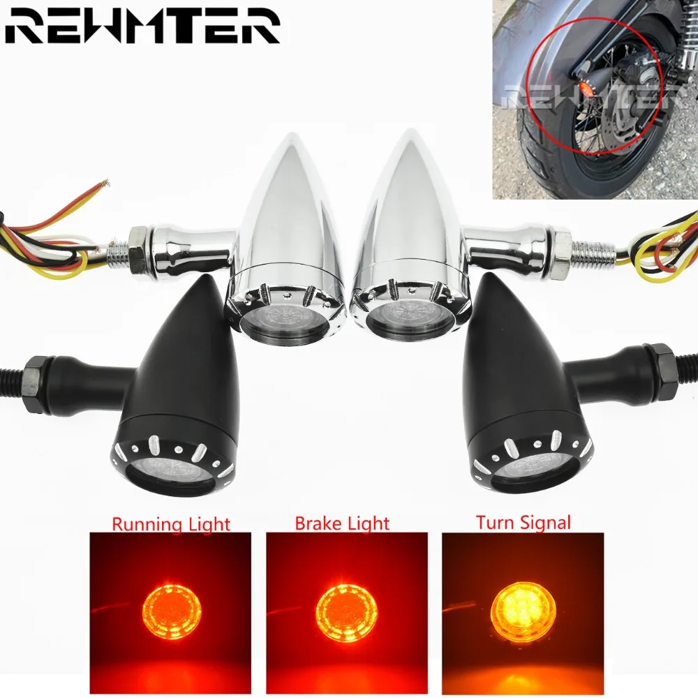 Motorcycle Black Chrome 10mm Indicator Turn Signal Light Led Flashing ...