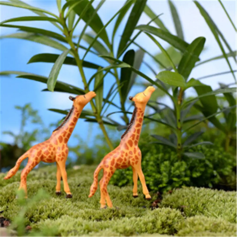 2Pcs/set Africa Animals Giraffe Figurines Giraffe Family Solid PVC ...