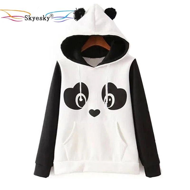 Women Hoodies With Ears Panda Pocket Hoodie Men Hoodie Sweatshirt Hooded Pullover Cute Kawaii